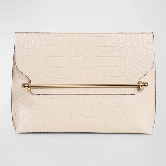 Strathberry | Bags | Strathberry Stylist Leather Chain Crossbody Croc ...